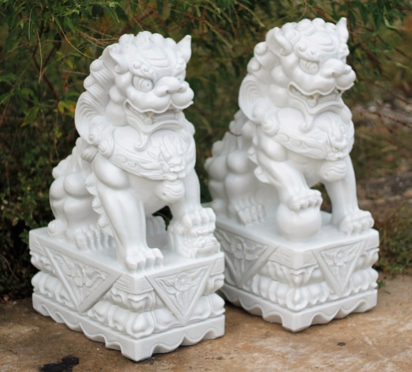 Foo Dogs (Pair) Extra Large, White - Windlestone Nursery & Garden ...